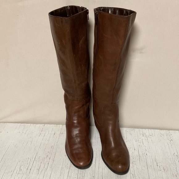 a.n.a | Shoes | Last Call Ana Fuller Calf Brown Leather Boots | Poshmark
